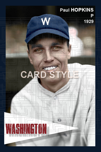 Paul Hopkins - 1929 Washington Senators - choose a style - colorized ...