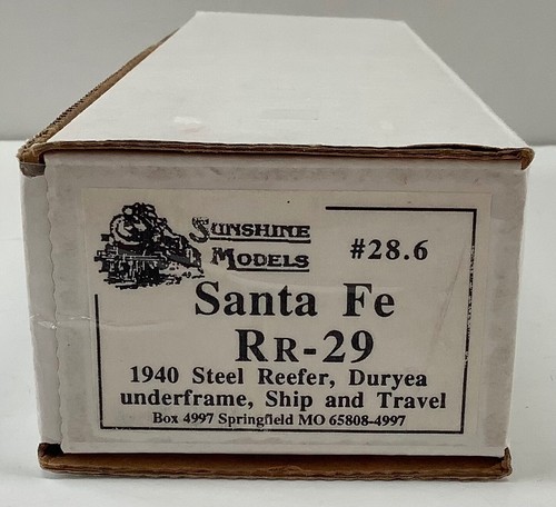 Sunshine Models HO resin kit 28.6 Santa Fe RR-29 Steel Reefer Duryea ...