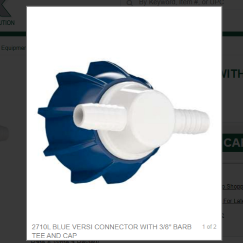 2710L BLUE VERSI CONNECTOR WITH 3/8" BARB TEE AND CAP | eBay