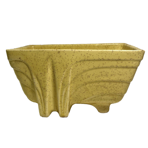 Cookson Art Deco Pottery Planter CP-1266 Yellow Speckled Brown Vintage ...