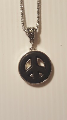 Peace Sign Pendant Charm / 18"+2"(chain) Chain Necklace (01) | eBay