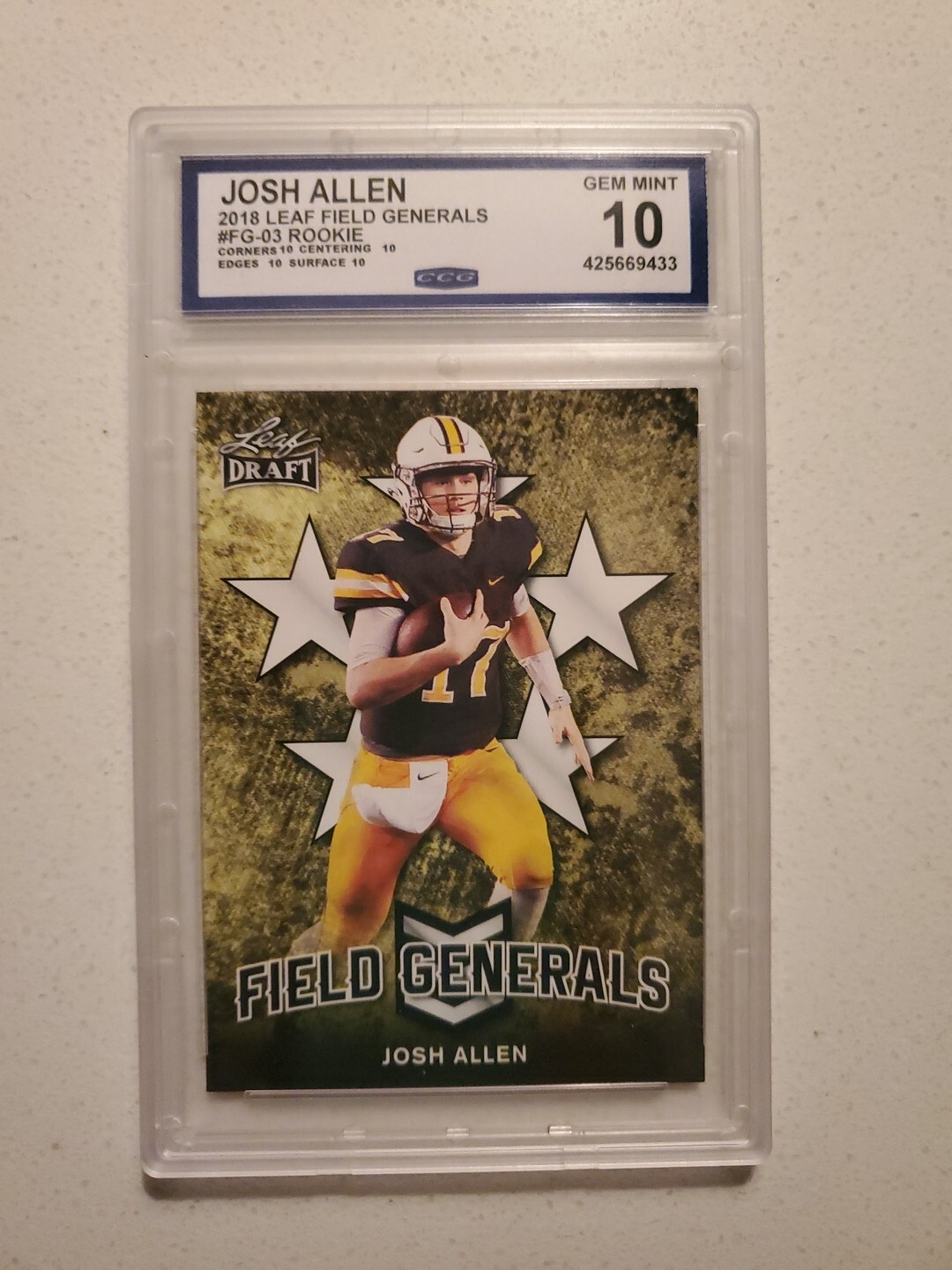 Josh Allen 2018 Leaf Field Generals #FG-03 RC Rookie CCG 10 GEM MINT | eBay