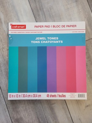Craft Smart Jewel Tones Designer Scrapbook Paper Pad 12 x 12 inches, 48 ...