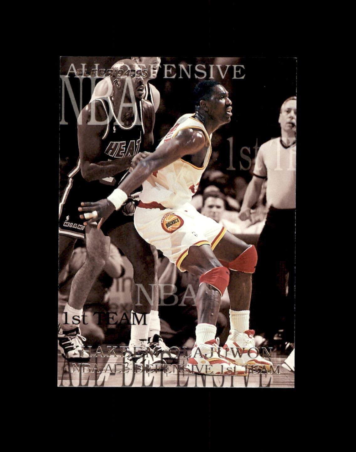 HAKEEM OLAJUWON CARD #3 of 10 All-Defensive Team 1994-95 Fleer Rockets ...