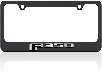 Black 2015 Ford F- 350 Logo Premium Carbon Stainless Steel License ...