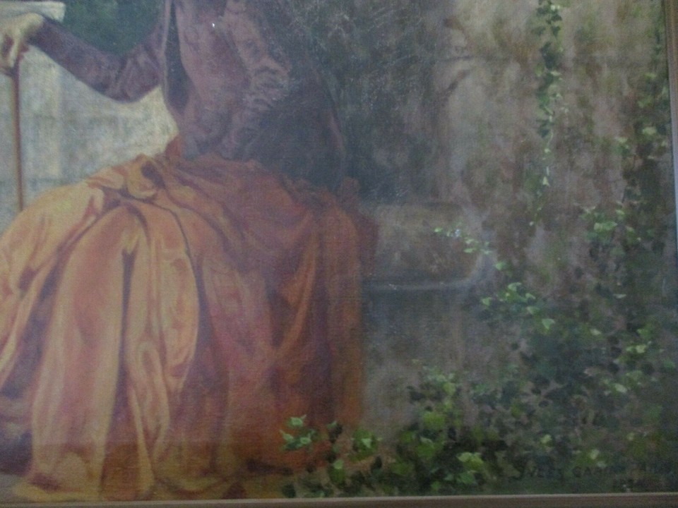 ANTIQUE FINE FRENCH OIL PAINTING LANDSCAPE PORTRAIT LISTED 19TH CENTURY ...