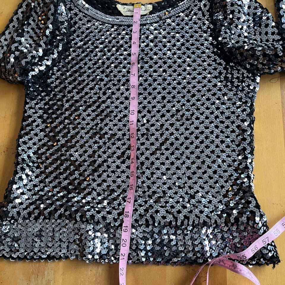 Vintage Lillie Rubin Sequin Sweater Black Knit Checkerboard Cutout ...