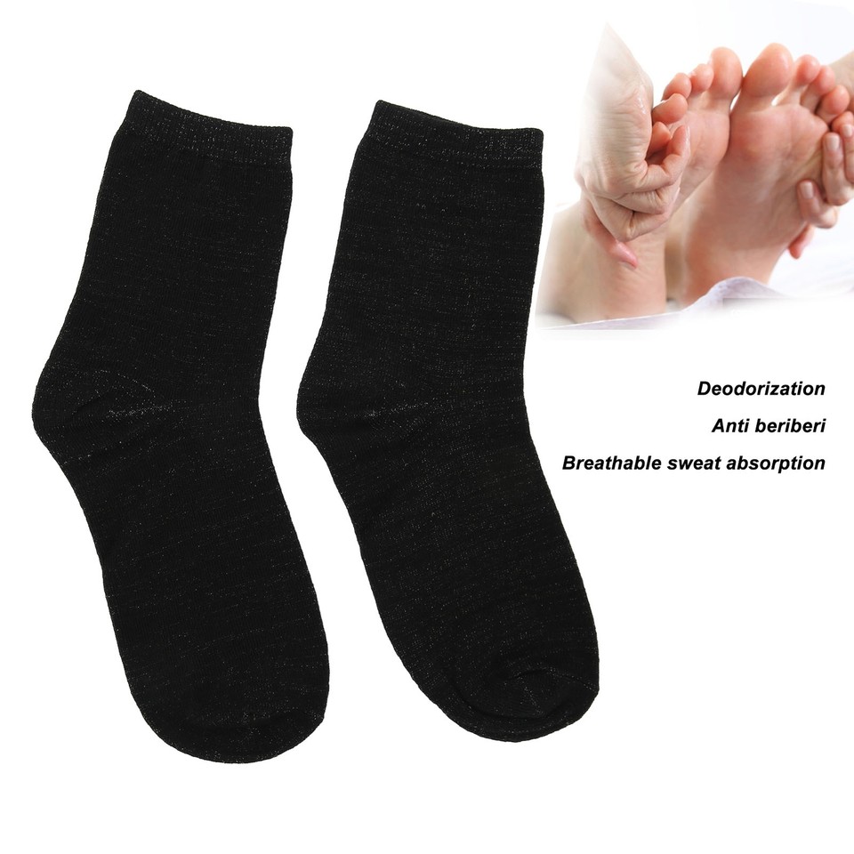 Deodorant Sock Breathable Silver Fiber Ribbed Elastic Odor Resistant ...