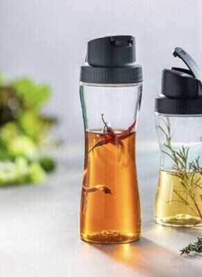 NEW Tupperware Clear Collection Dispenser Set Oil Dressing Fridge Safe ...