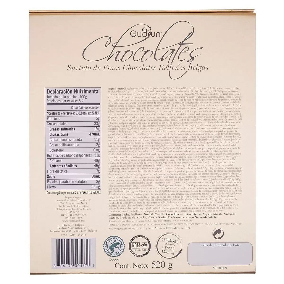 Gudrun Chocolate A Collection of Fine Belgian Chocolate Gift Box 18.5 ...