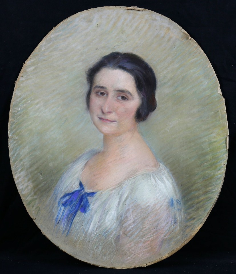Marie Leonid Fish (19e) Portrait Elegant Woman Pastel Montauban Léon ...
