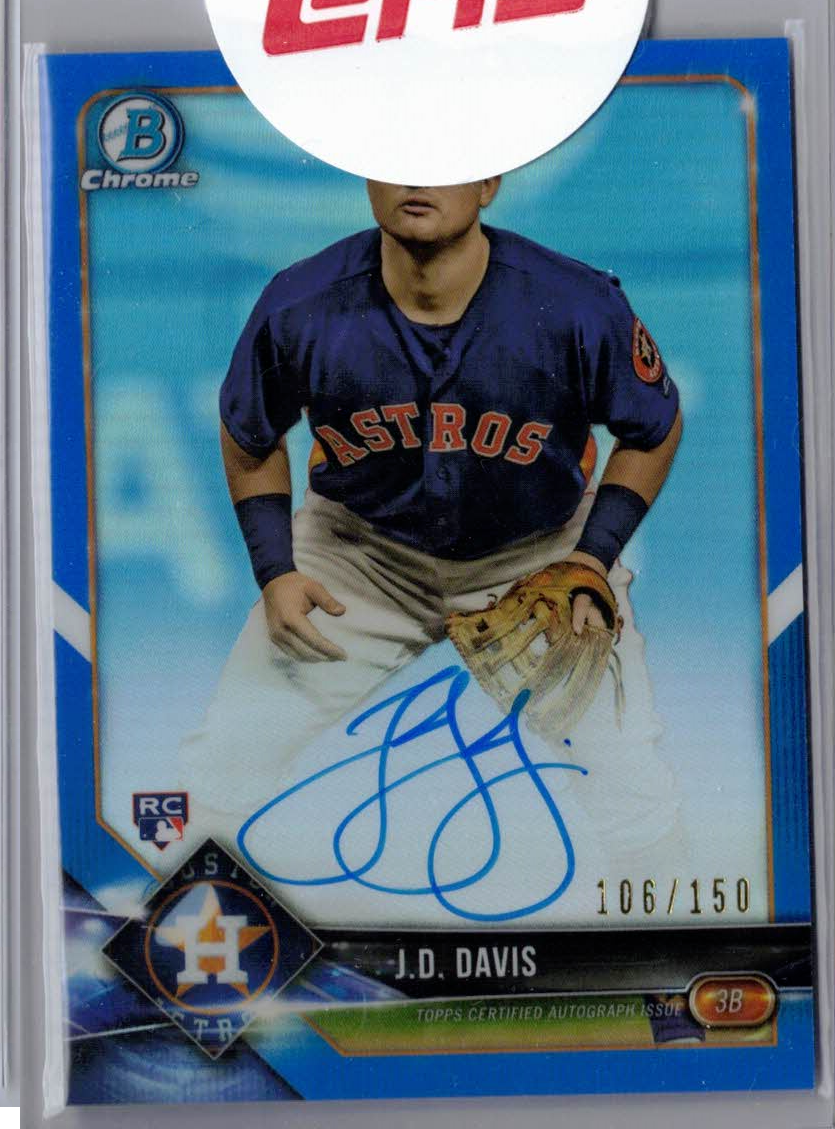 JD DAVIS 2018 Bowman Chrome - Blue On Card Auto #/150 - Rookie Card RC ...
