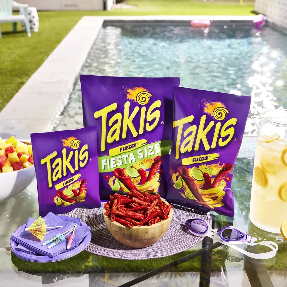 Takis Fuego 17 oz Fiesta Size Bag, Hot Chili Pepper & Lime Rolled ...