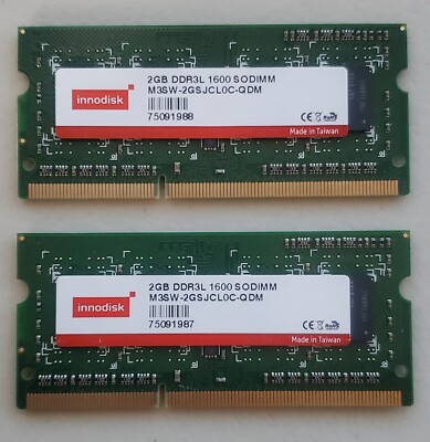 Innodisk 4GB (2X2GB) DDR3L 1600 SODIMM Ram, M3SW-2GSJCLOC-QDM | eBay