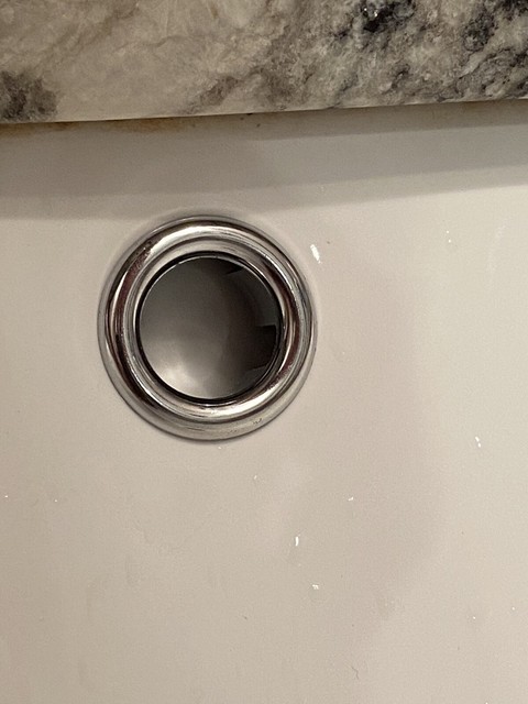 1 CHROME PLASTIC SINK OVERFLOW HOLE BEAUTY TRIM RING FROM KOHLER ...