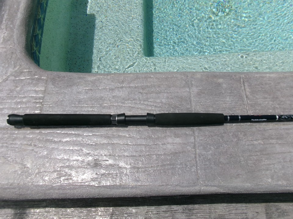 New, custom , 7'0", 30-50 lb, spiral wrapped boat rod w/hand woven Gag ...