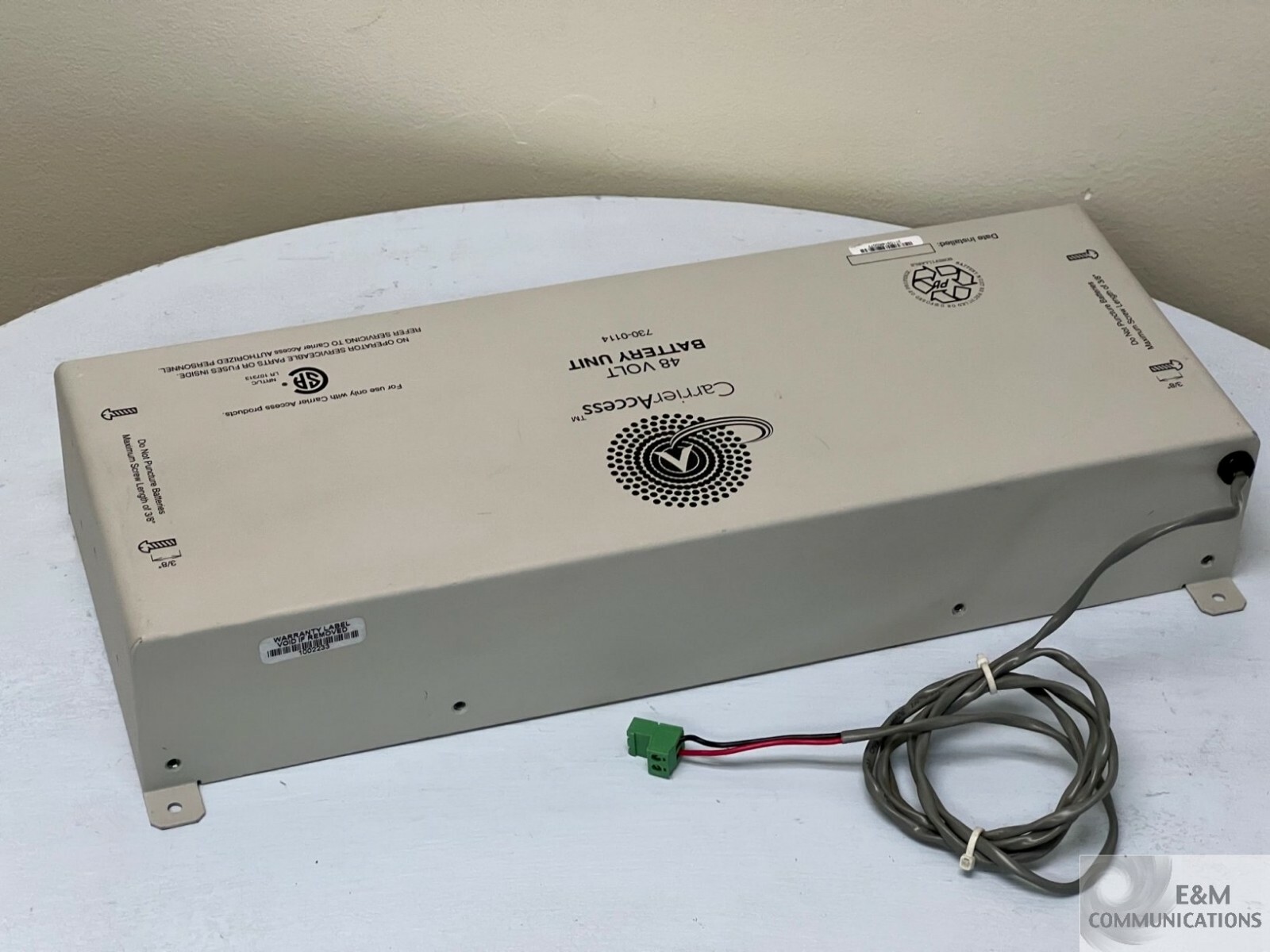 730-0114 CAC CARRIER ACCESS ADIT 600 48V DC BATTERY BACK-UP WITH NEW ...