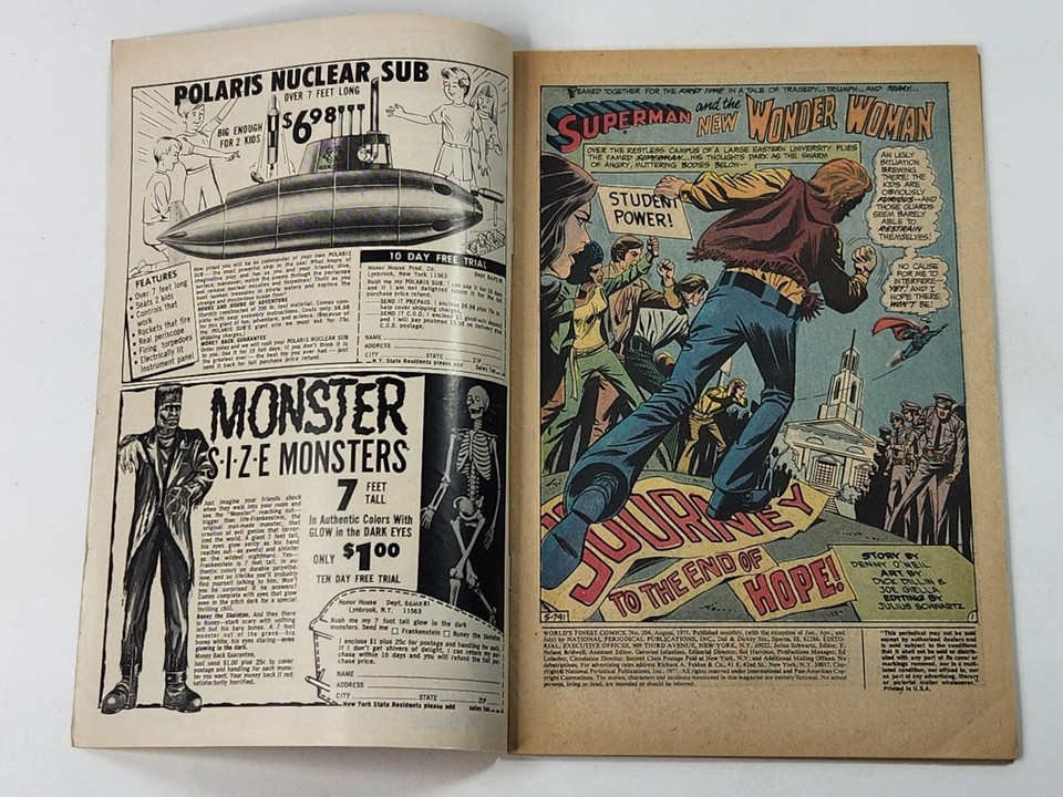 World's Finest Comics 204 Neal Adams Superman Wonder Woman DC Bronze ...