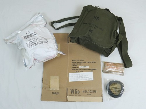 Original US Vietnam Gasmaske M17A1 mit Tasche + Karton Mask Protective ...