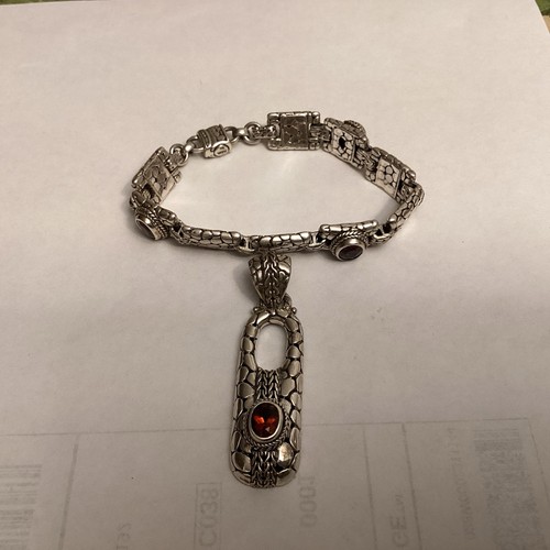 Sarda Bali 925SS Melon Quartz 3-Chain Textured Links Toggle Bracelet ...