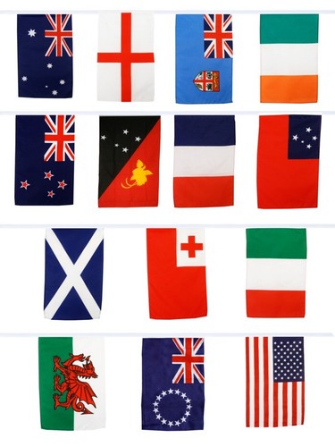 Flag chain 14 mixed flags of the world in size 30x45cm flag chain ...