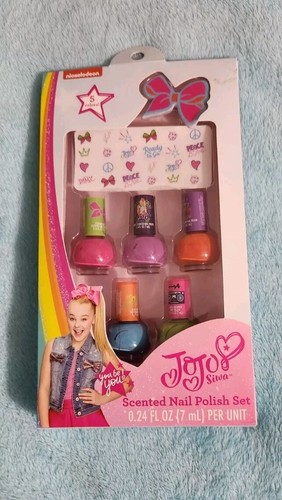 NEW JOJO SIWA NAIL POLISH 5 PACK SET, WITH STICKERS & NAIL FILE, NEW ...
