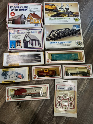 Electric Train Set Lot HO Scale Bachmann Life-Like Open Boxes Read ...