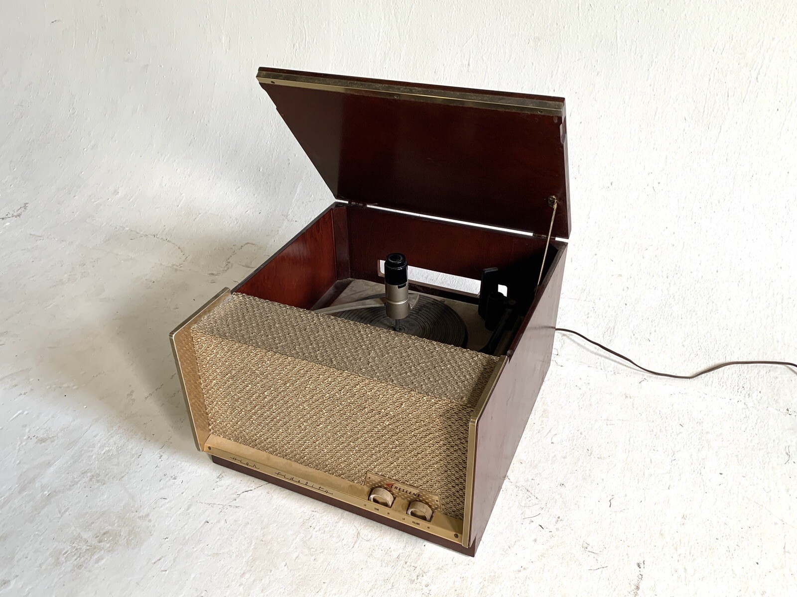 Vintage MidCentury Portable Table Crescent High Fidelity Record Player ...