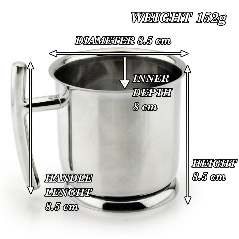 Unisex Medical Grade Stainless Steel Shaving Mug Perfect for Mens Baber ...