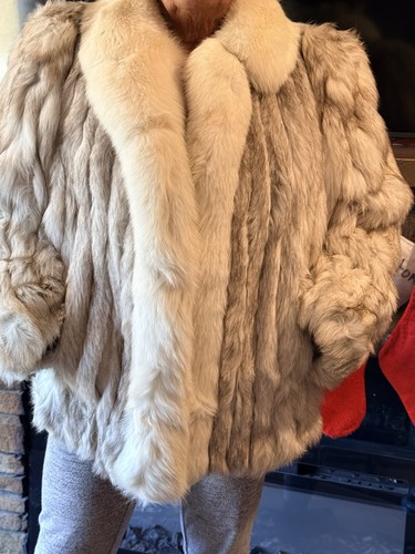 Blue Fox W/white Fox Collar Jacket | eBay