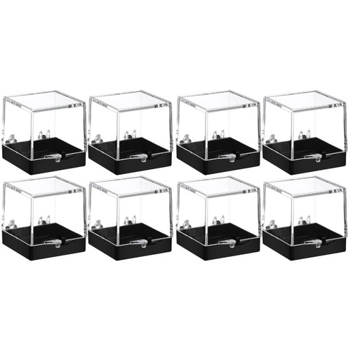 2 Pieces Specimen Display Box Mineral Storage Transparent Showcase | eBay