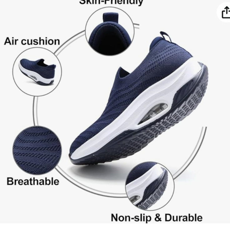 MYZTRA Womens Slip on trainers, High Arch Suppor/Plantar Fasciatitis ...