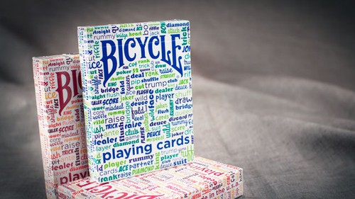 TABLE TALK Bicycle deck playing cards games typography words modern ...