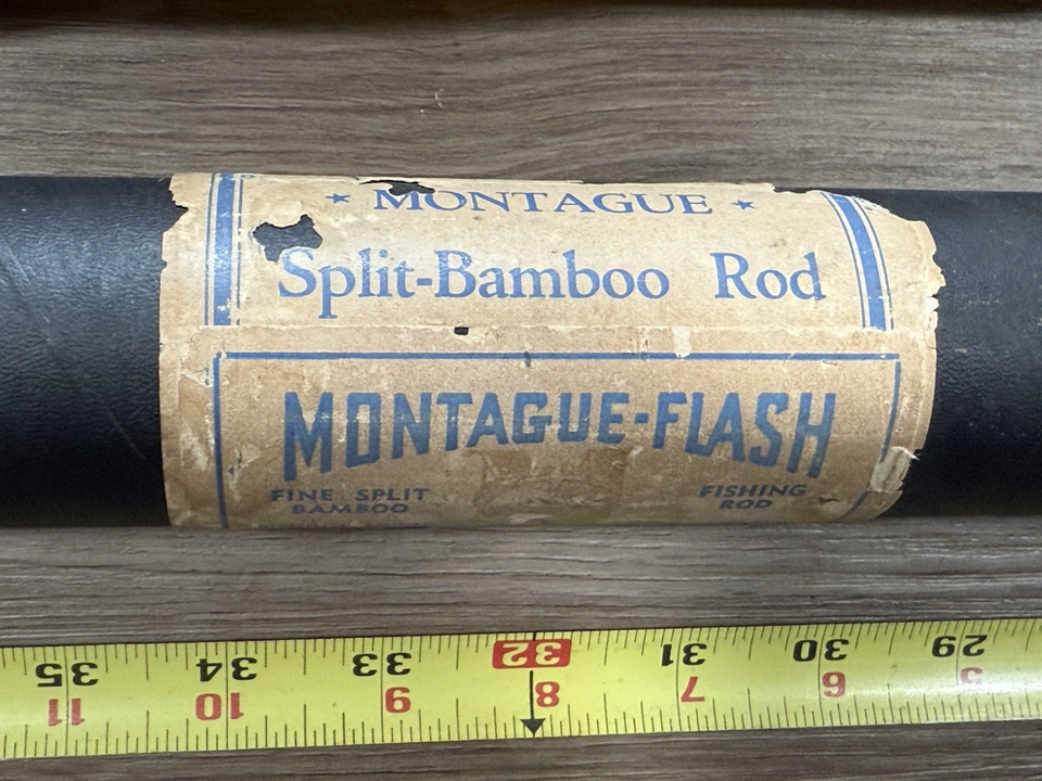 Vintage Montague Flash Bamboo 4 Piece 9' 0" Fly Rod Original Tube ...