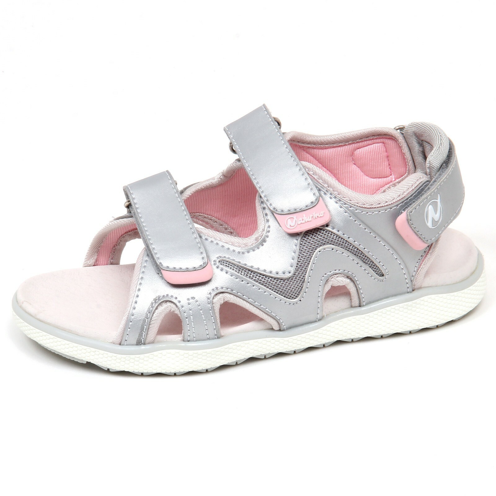 E9220 sandalo bimba girl silver/pink NATURINO scarpe eco leather/tissue ...