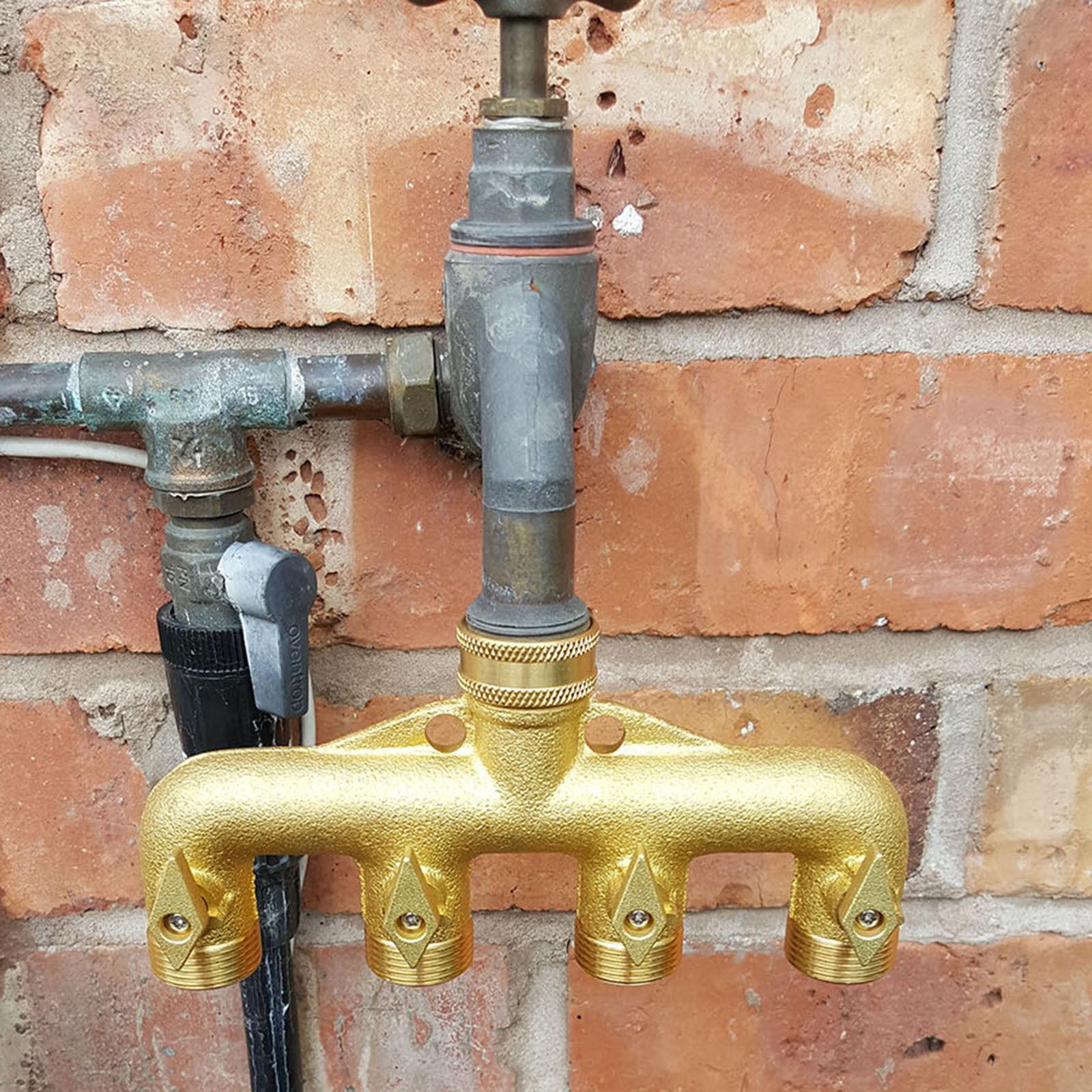 Darlac Garden Tap Four Way Brass Manifold Tap Spliter Hose Pipe ...