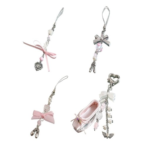 Cute Dance Shoes Keychain Bowknot Bowknot Heart Keyring Cute Phone ...
