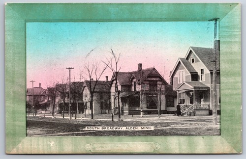 Alden Minnesota~South Broadway Residential Street~Big 2-Story Homes ...