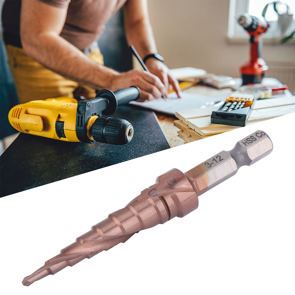 Step Drill Bit Cobalt Coating Steel Hex Shank Hole Opening Tool(3-12 ...