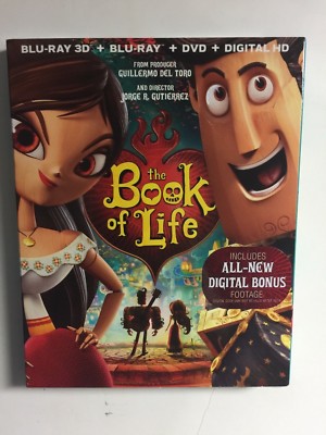 The Book of Life (Blu-ray/DVD, 2015, 3-Disc Set, 3D) NEW w/slipcover ...