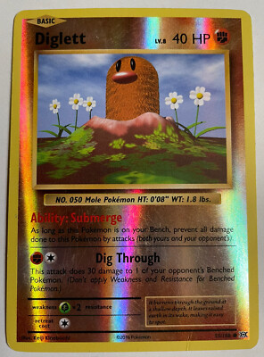 Pokemon Diglett 55/108 Reverse Holo XY Evolutions Foil TCG - Used ...