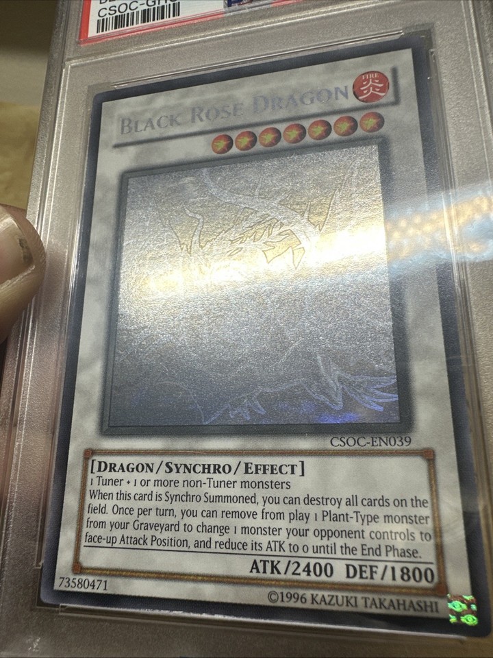 Yu-Gi-Oh Black Rose Dragon CSOC-EN039 Ghost Rare Unlimited PSA 9 Mint ...