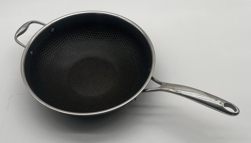 HexClad Hybrid Nonstick WOK Frying Pan 12-Inch Stay Cool Handle Oven ...