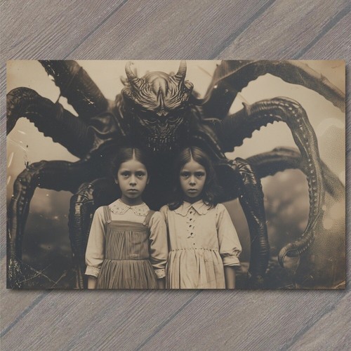 POSTCARD Girl Monster Weird Creepy Imaginary Friend Nightmare Scary ...