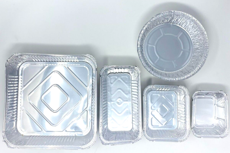 Aluminium Foil Food Containers with Lids Takeaway Home Catering ...