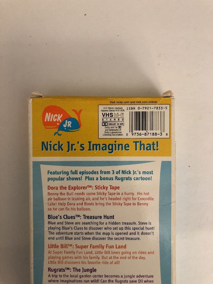Nick Jr.'s Imagine That(2001 VHS)Nickelodeon-TESTED-RARE VINTAGE-SHIPS ...