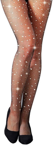 Women'S Fishnets Sparkly Tights High Waist Rhinestone Stockings Party ...