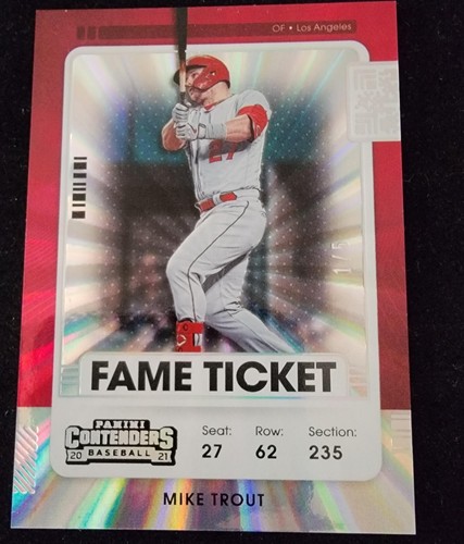 Mike Trout Angels: 3 card Panini baseball card lot - #1/ cards: 1/5, 1/ ...