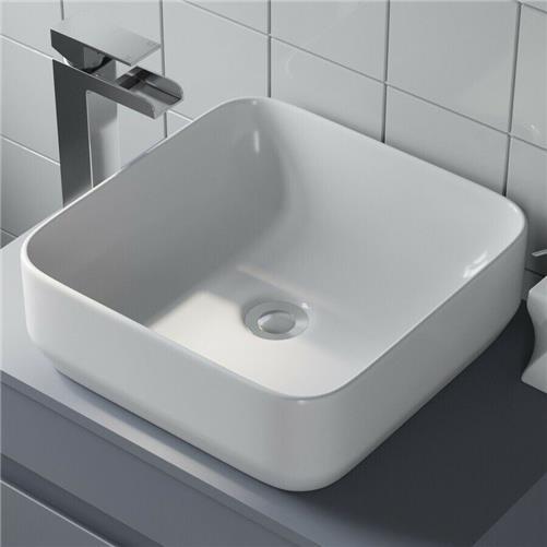 600mm Bathroom Vanity Unit Floor Standing Countertop Square Basin Grey ...