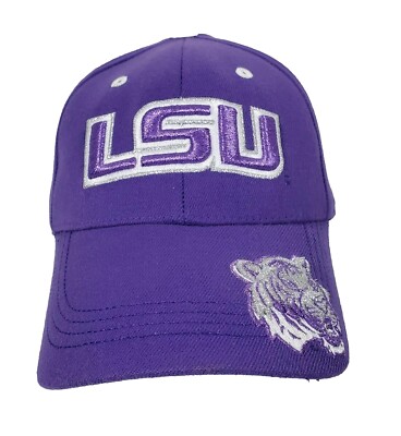 LSU Tigers Top of the World NCAA White Purple Stretch Flexfit Cap Hat ...